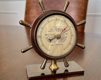 Vintage Comitti of London O & C Anchor Aneroid Wall Barometer Made in ...
