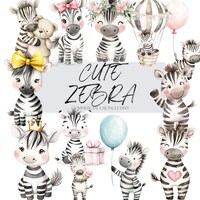 Safari Animals Clipart, Cartoon Animals PNG, Safari Nursery Decor ...