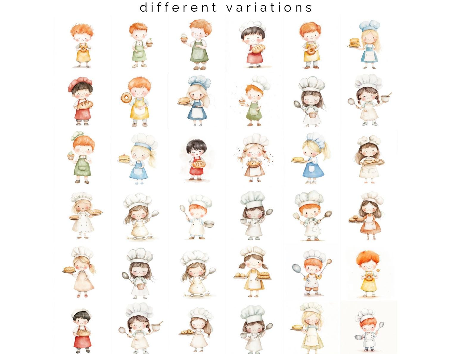 Watercolor Bakery Shop Clipart | Cute Bread & Pastries PNG | Bakers ...