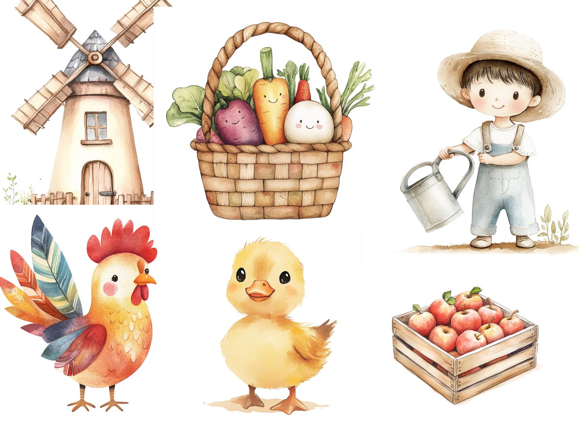 160 Little Farm Clipart Bundle |160 Little Farm Clipart Bundle | Cute ...