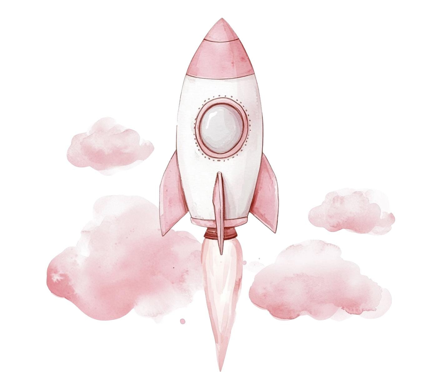 Pink Space Watercolor Clipart Bundle | Adorable Astronauts, Planets ...
