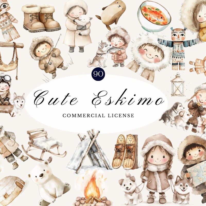 Eskimo Clipart - Etsy