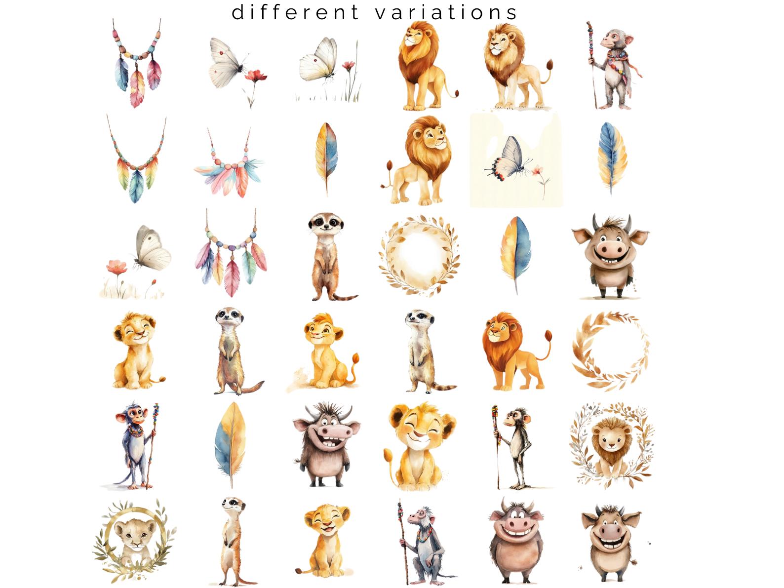 Watercolor Cute Lion Clipart 477 Adorable Lion Family PNG Files for ...