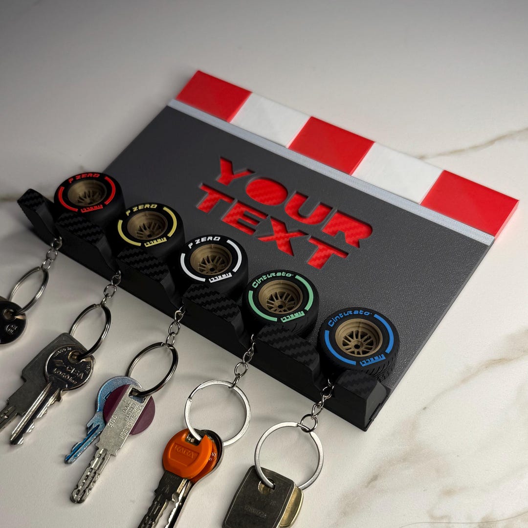Customizable Formula 1 Tire Keychain Holder Customizable Wall-mounted ...