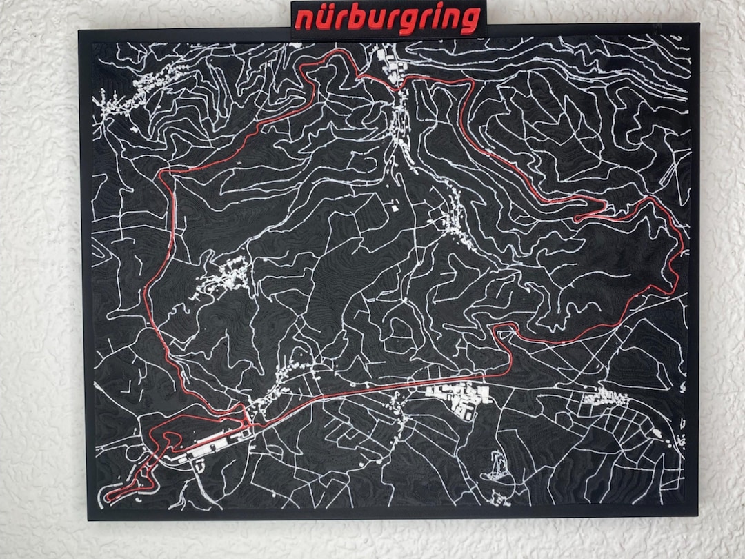 Nürburgring Nordschleife 3D Printed Wall Art F1 Track Layout, Eco ...
