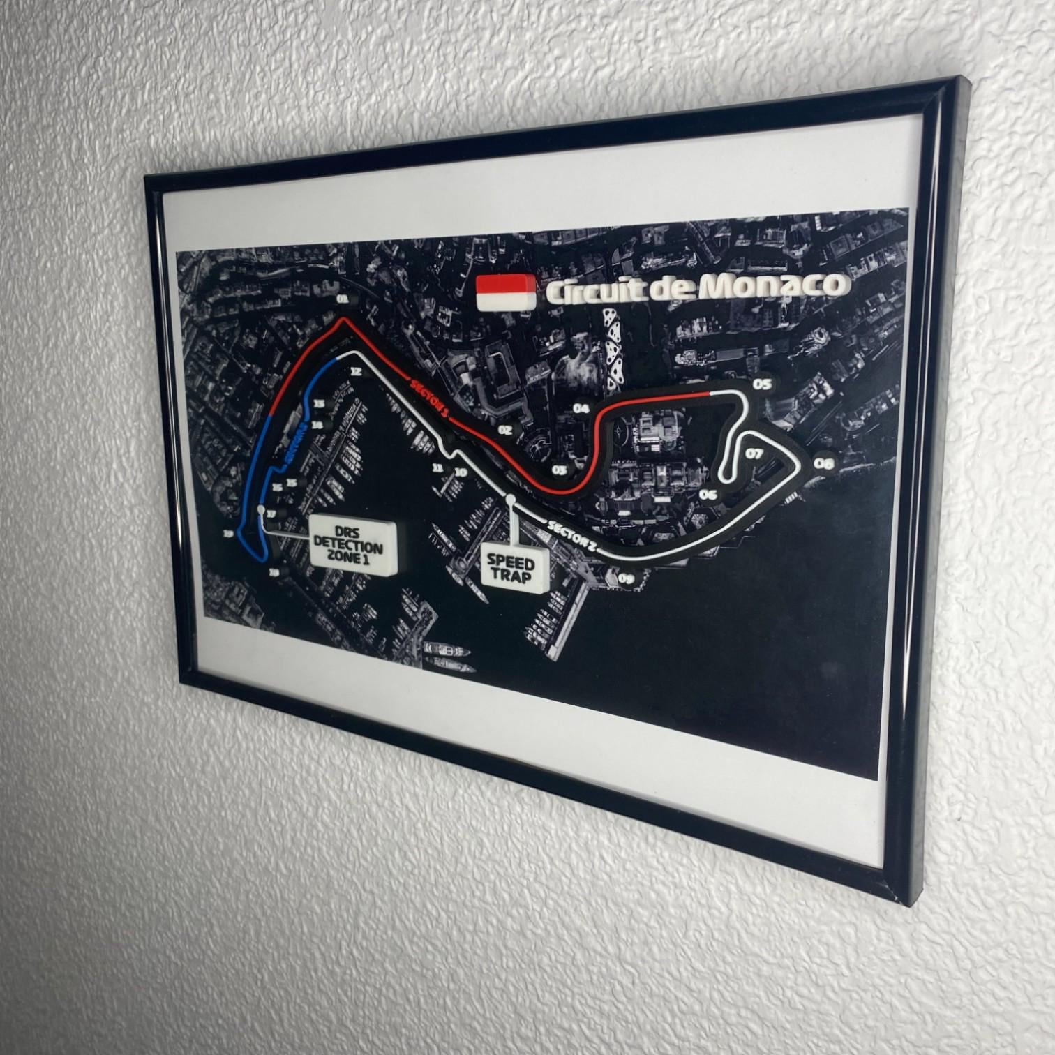 Monaco F1 Track Map on Aerial City Photo Framed Wall Art Ideal for ...