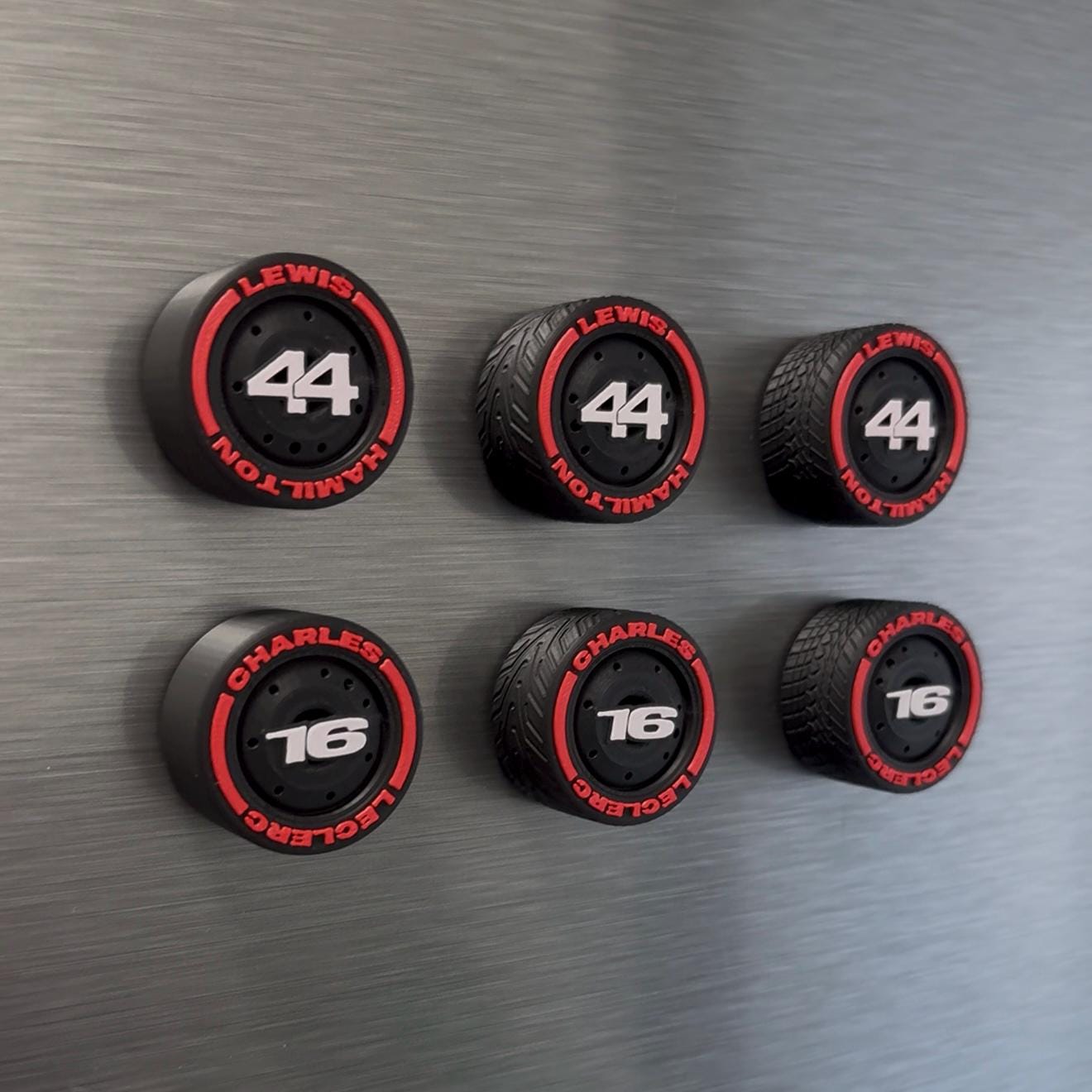Charles Leclerc Lewis Hamilton F1 Tire Magnets – Scuderia Team Colors ...