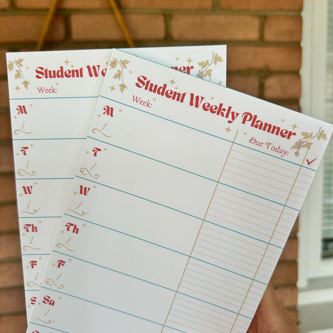 Student Weekly Planner Notepad Planner Notepad Weekly Planner Pad Gift ...