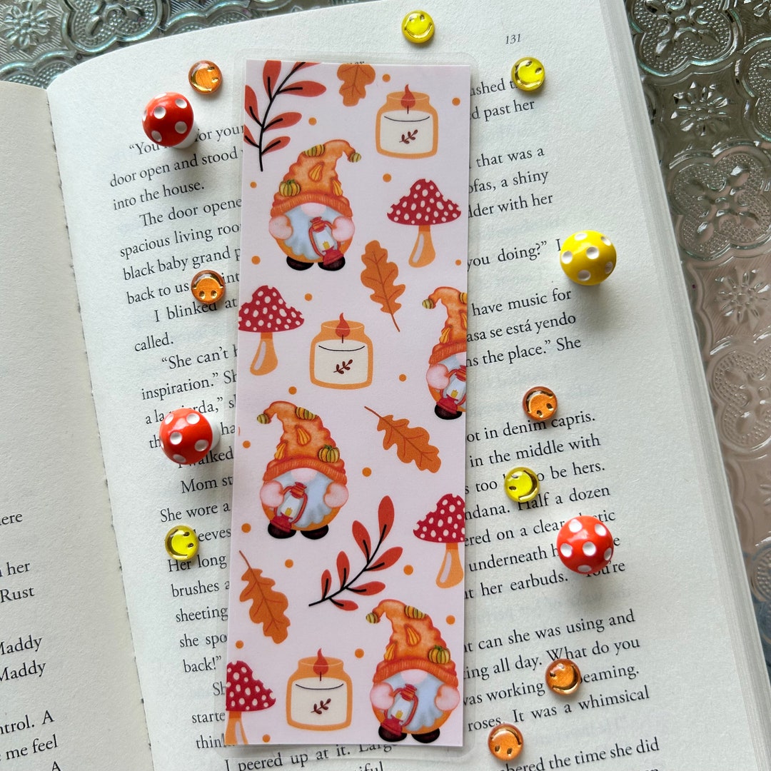 Cozy Fall Gnome Themed Bookmark Fall Bookmark Mushroom and Gnome ...