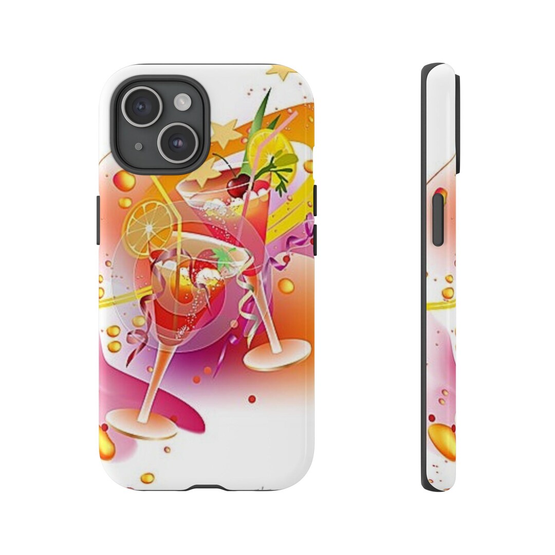 Strawberry Martini Cute Collage Phone Case, Girly Fruit Aesthetic ...