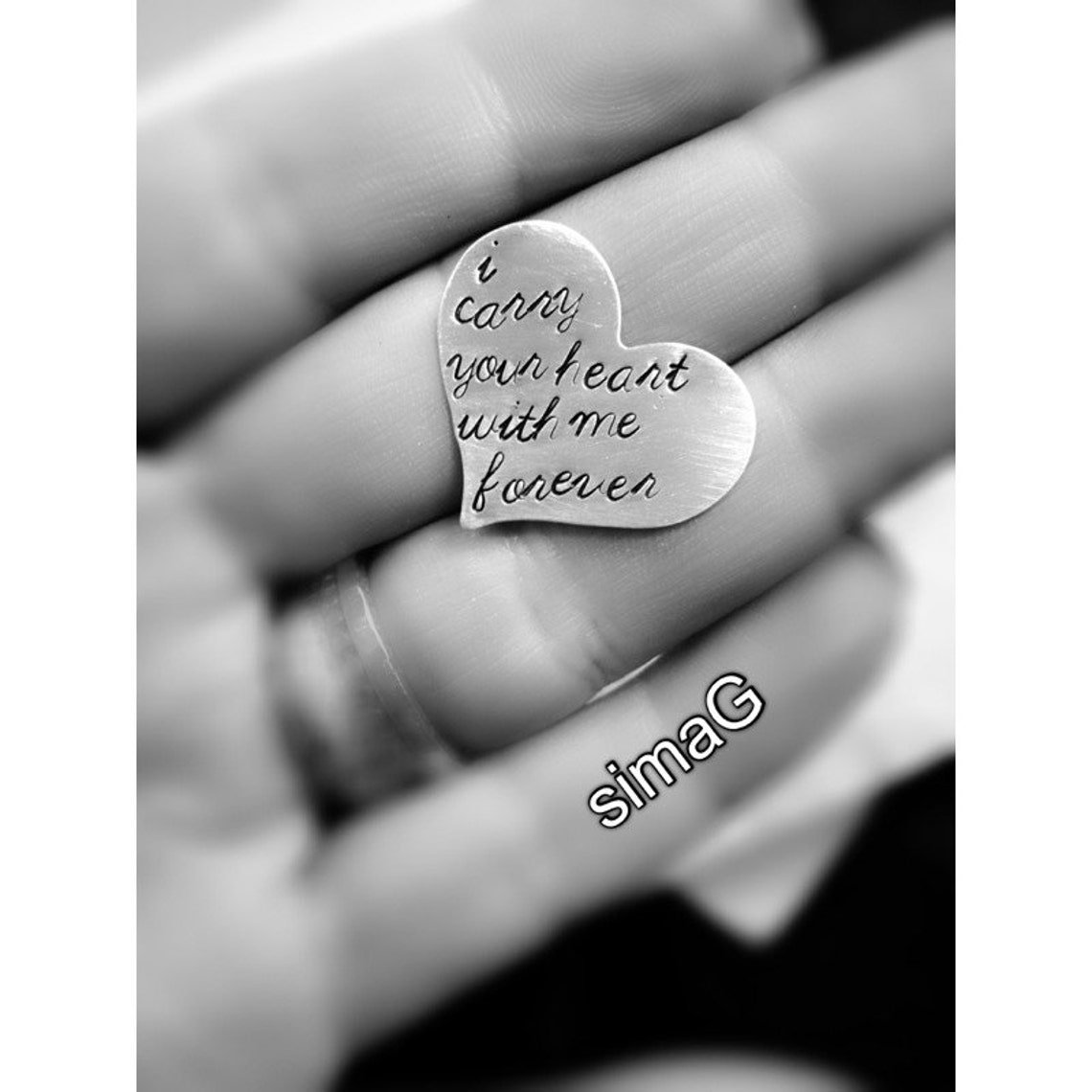 I Always Hold or I Carry Your Heart Forever Hand Stamped by - Etsy