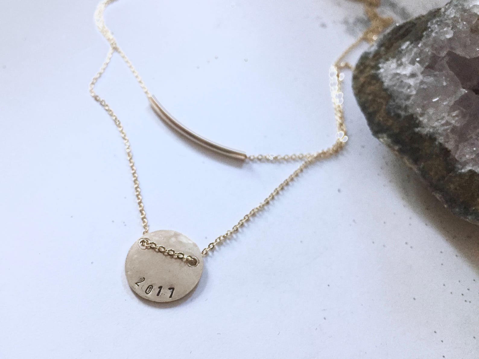 Gold Circle Necklace Set . 14kt Gold Filled . Gold Disc | Etsy