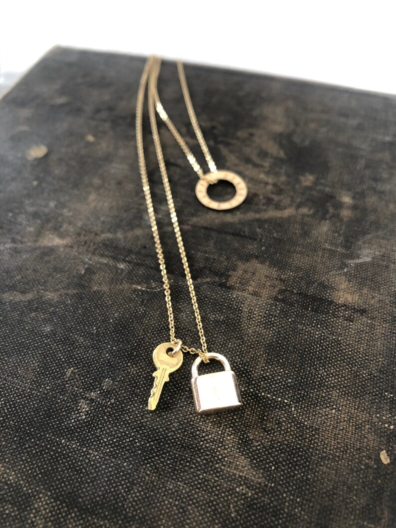 Tiny Key and Locks in Gold Filled - Etsy