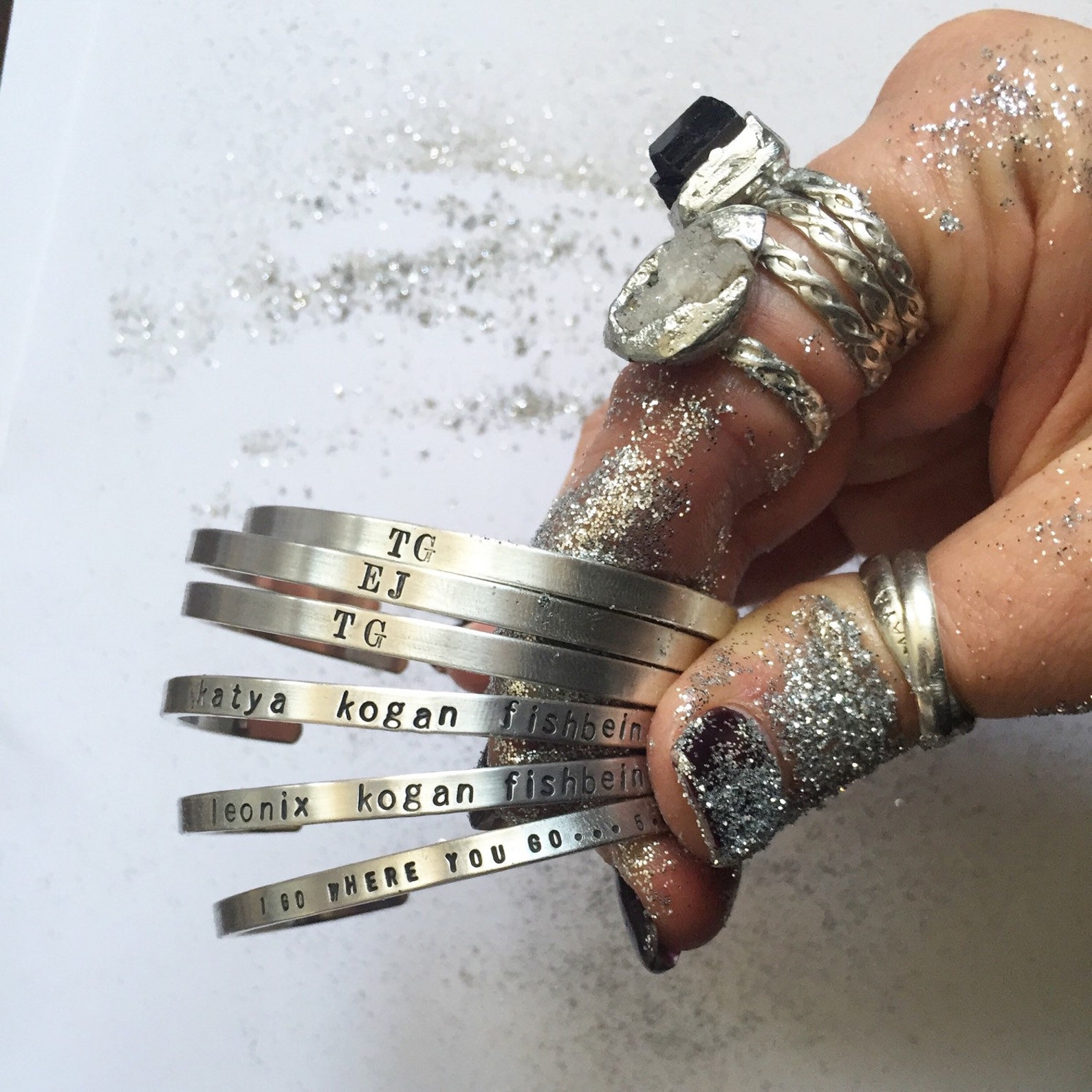 Personalized Ur Silver Handmade Cuff Bracelet With Ur Own | Etsy