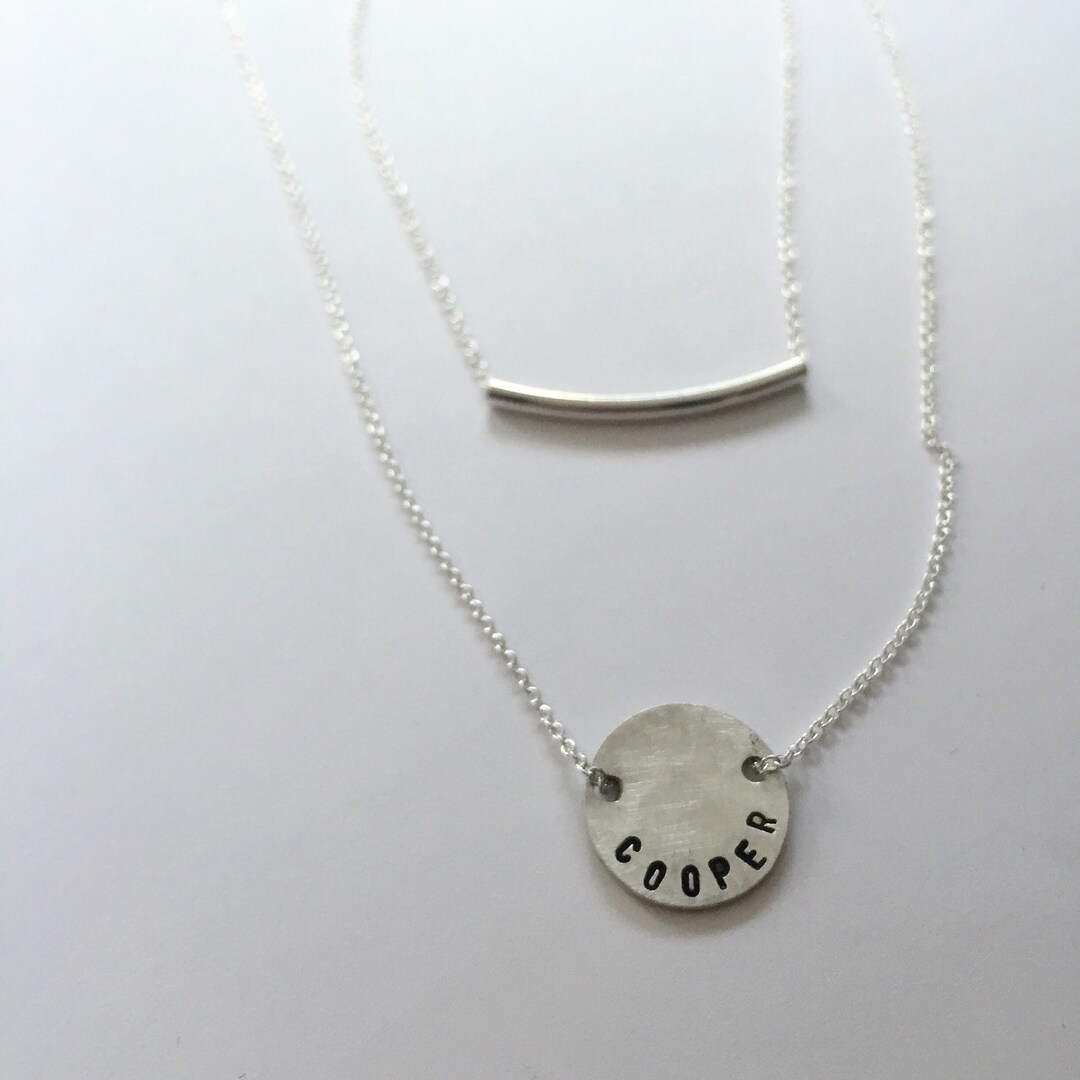 Simple ... Feminine ... Modern- Two Necklaces - Gold Balance Bar ...