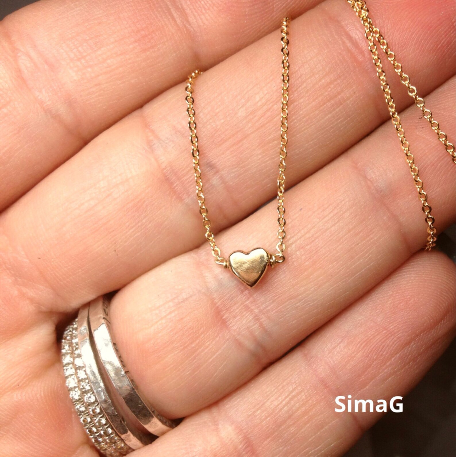 BELOVED - Tiny Gold Heart as a Reminder to Enjoy the Little Things ...