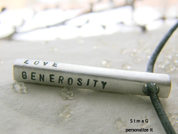 So Simple ..modern..beautiful Sterling Silver Bar on Leather | Etsy