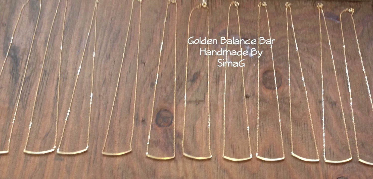 The Original Golden Bar very Elegant and Delicate Necklace | Etsy