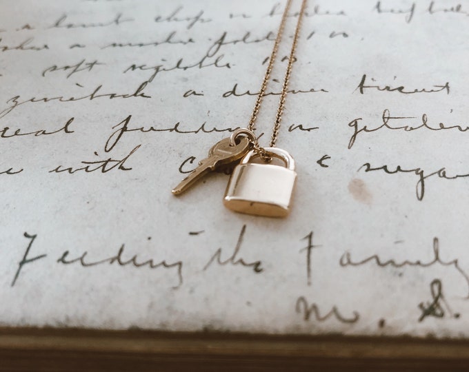 Tiny Key and Locks in Gold Filled - Etsy
