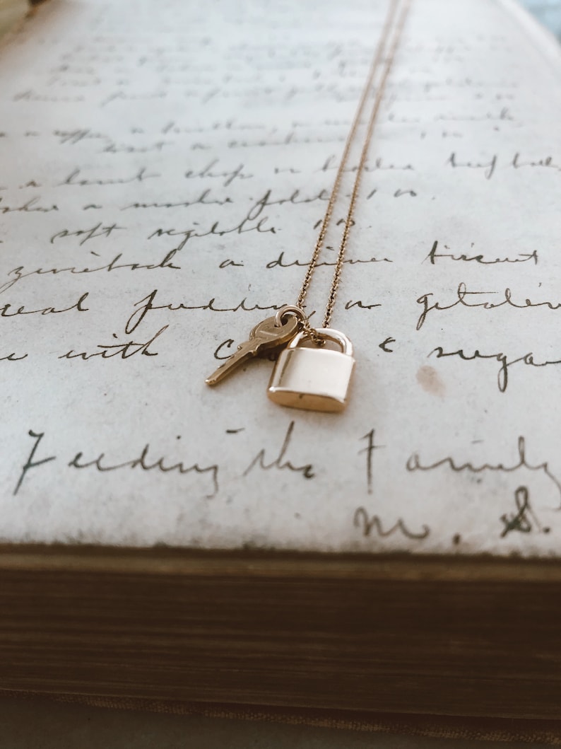 Tiny Key and Locks in Gold Filled - Etsy