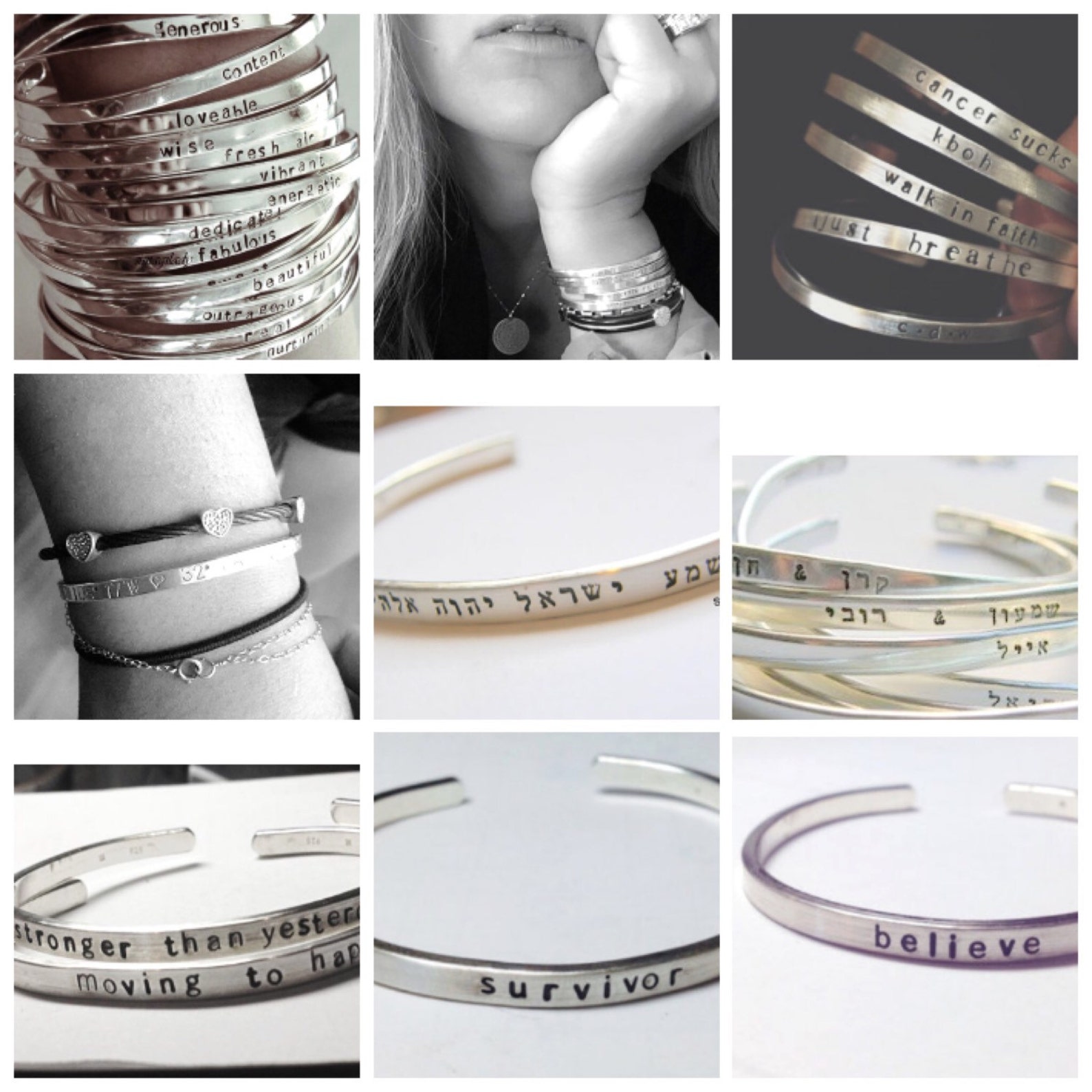 Personalized Quote Bracelet. Inspirational Bracelet. Stacking - Etsy