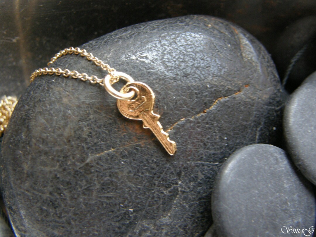 TINY Key to Your Success Necklace - Delicate Necklace . Feminine Gold ...