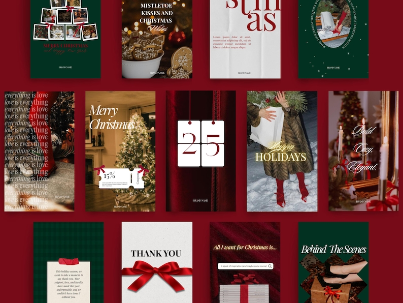 Christmas Instagram Story Templates | Bold, Festive, Holiday Season ...