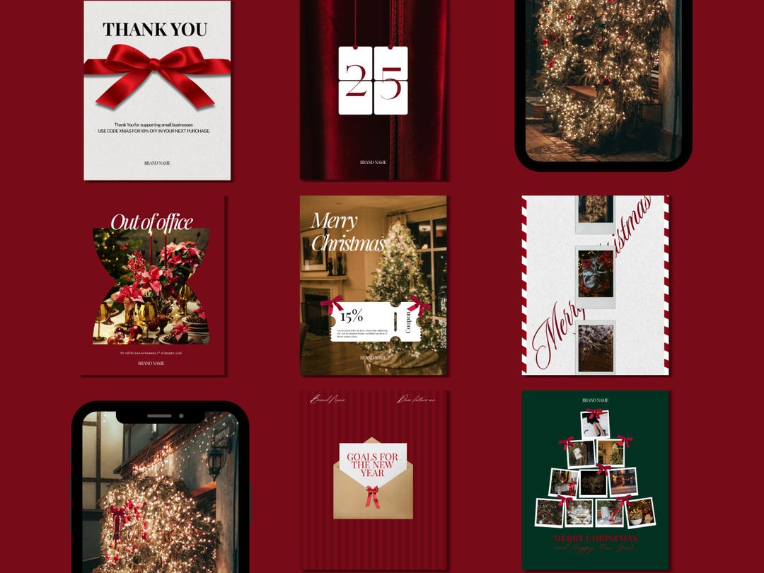 Christmas Instagram Templates | Bold, Festive, Holiday Season ...