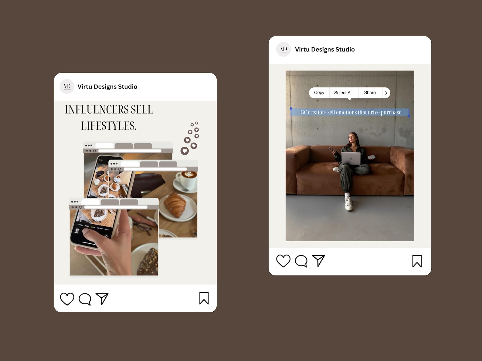 Seamless UGC Instagram Carousel Template | Aesthetic Modern Bold | UGC ...