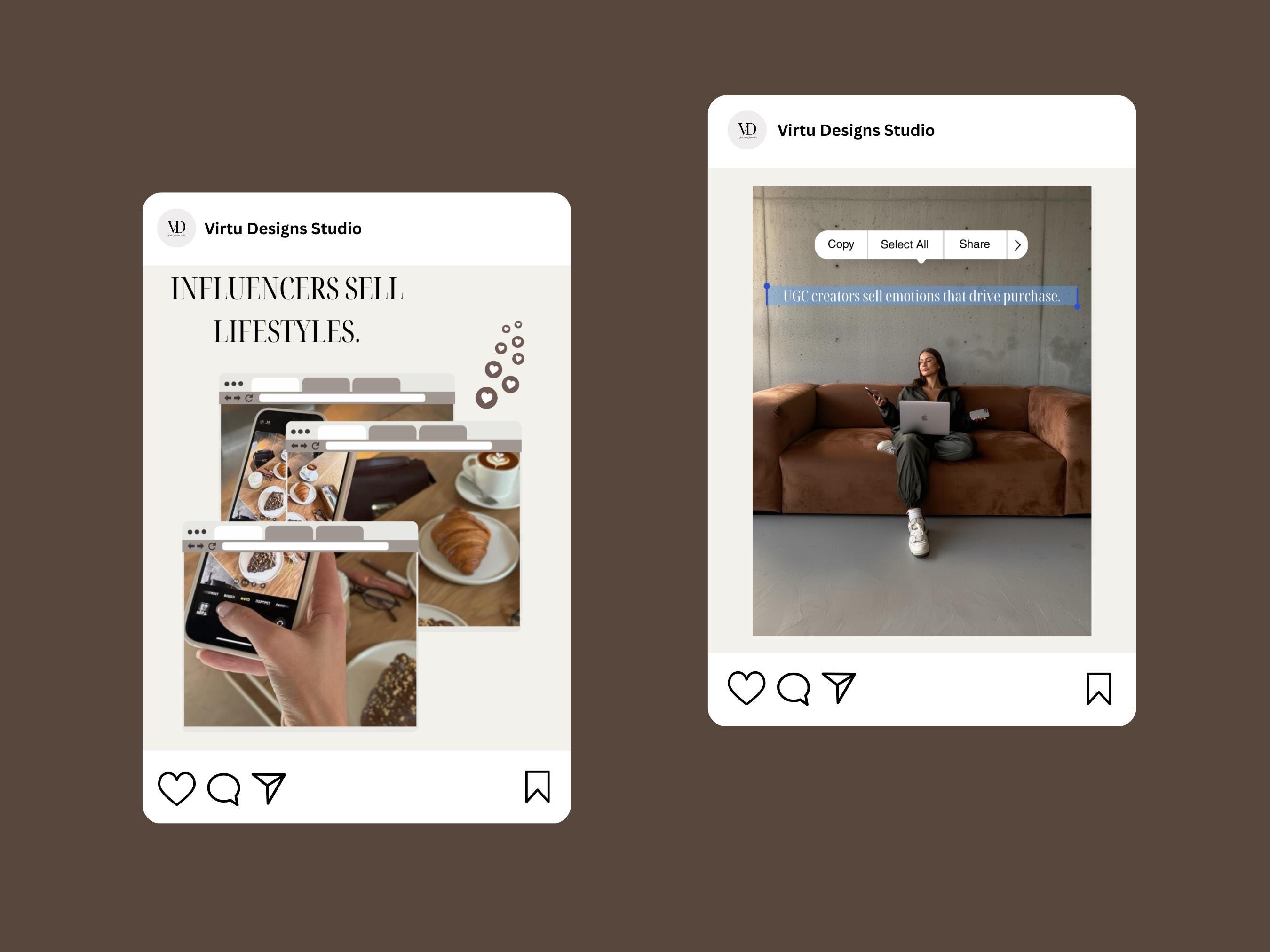 Seamless UGC Instagram Carousel Template | Aesthetic Modern Bold | UGC ...