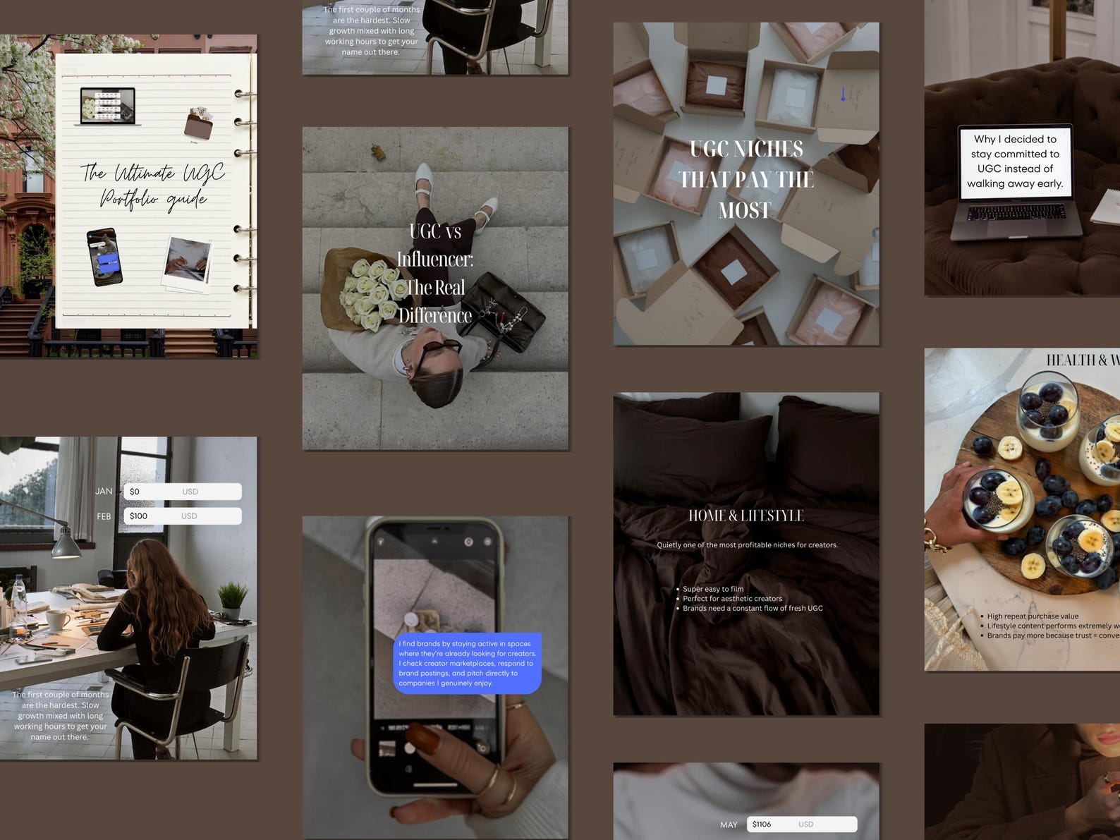 Seamless UGC Instagram Carousel Template | Aesthetic Modern Bold | UGC ...
