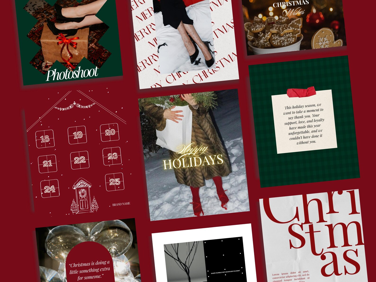 Christmas Instagram Templates | Bold, Festive, Holiday Season ...