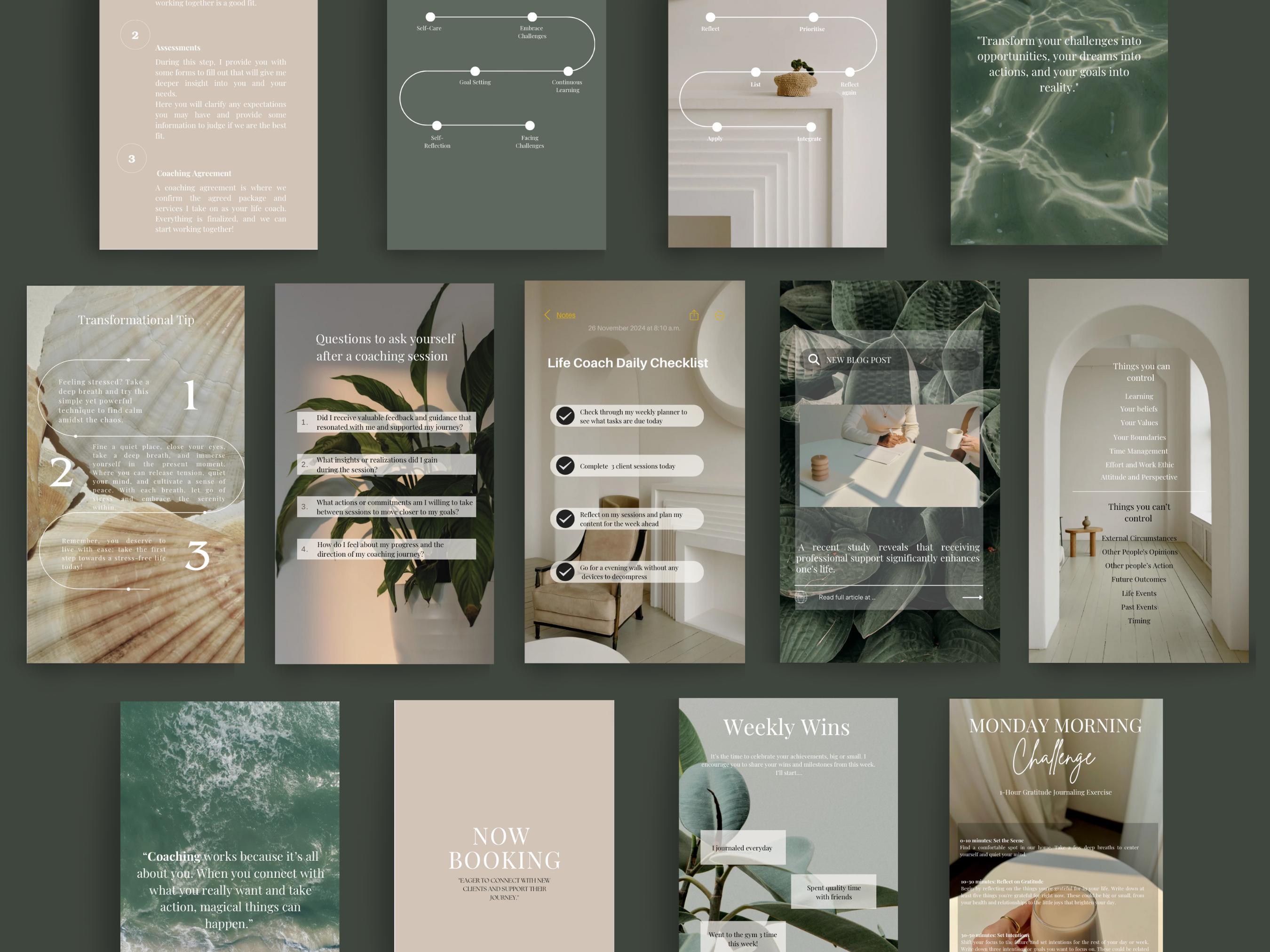 Life Coach Instagram Story Templates | Mindset, Wellness L Social Media ...