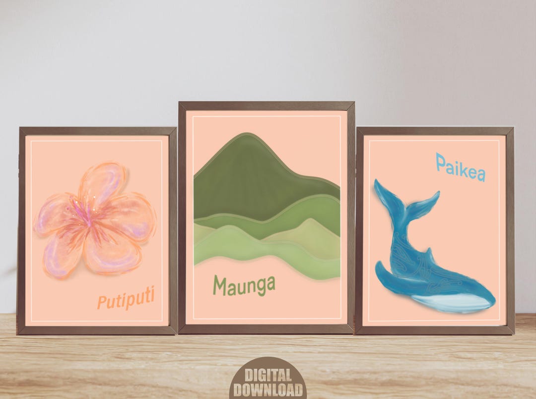 Maori Prints - Whenua Set - Etsy