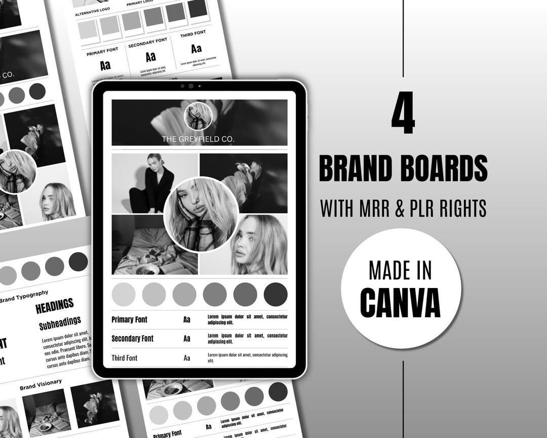 MRR & PLR Brand Board Template, Editable Mockups in Canva, Resellable ...