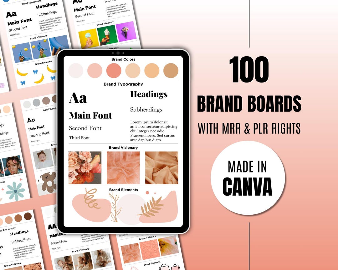 MRR PLR Brand Board Templates | Brand Identity & Business Branding Kit ...