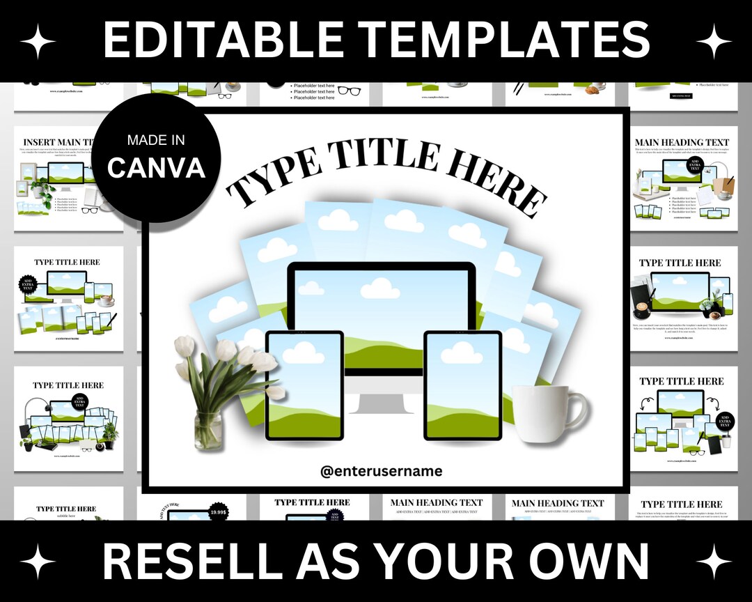 Editable MRR PLR Templates in Canva, Digital Product Mockup Bestsellers ...