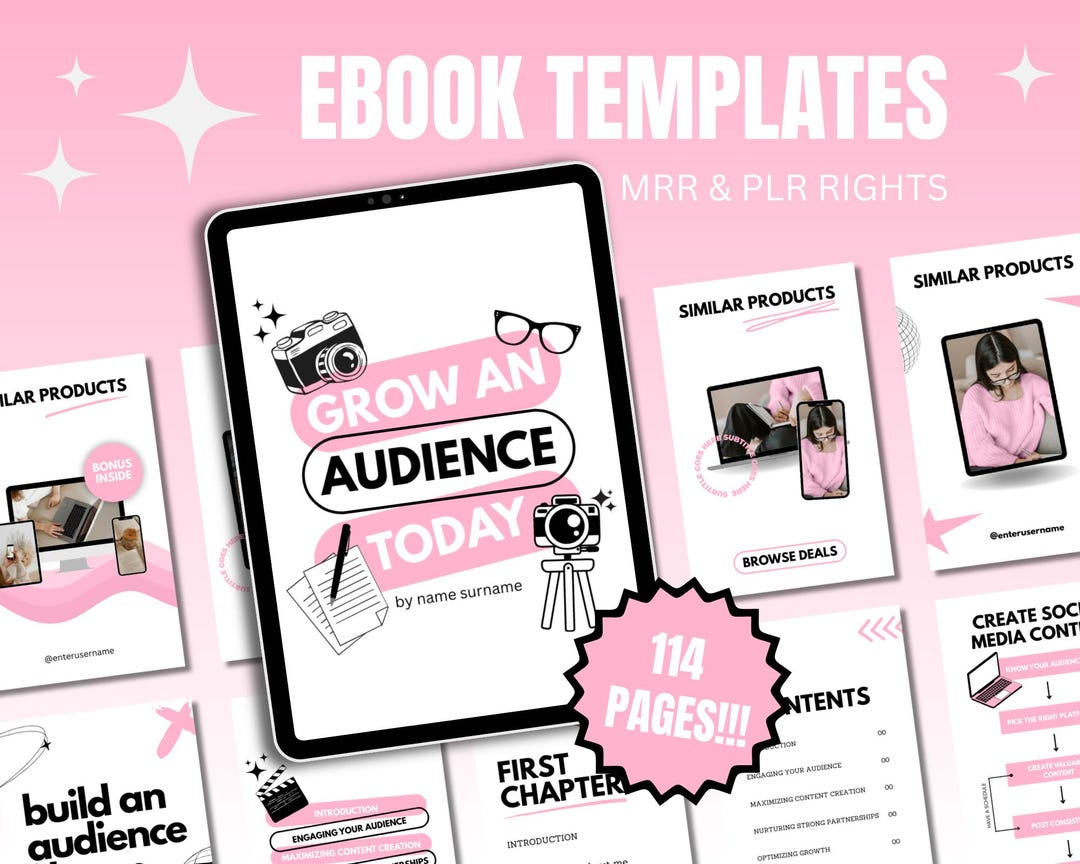 MRR/PLR Pink Ebook Template for Small Business, Pink Ebook Cover ...