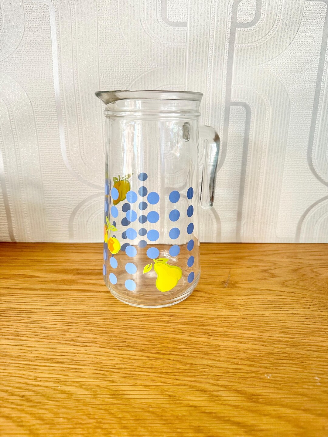Italian Cerve Polka Dot Vintage Pressed Glass Table Jug - Etsy