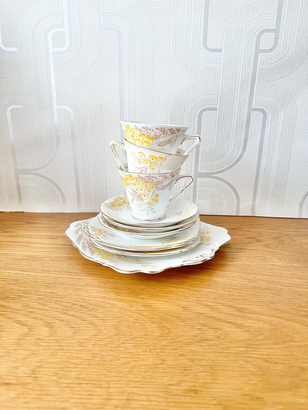 Bell China Wattle Pattern Vintage Tea Set - Etsy