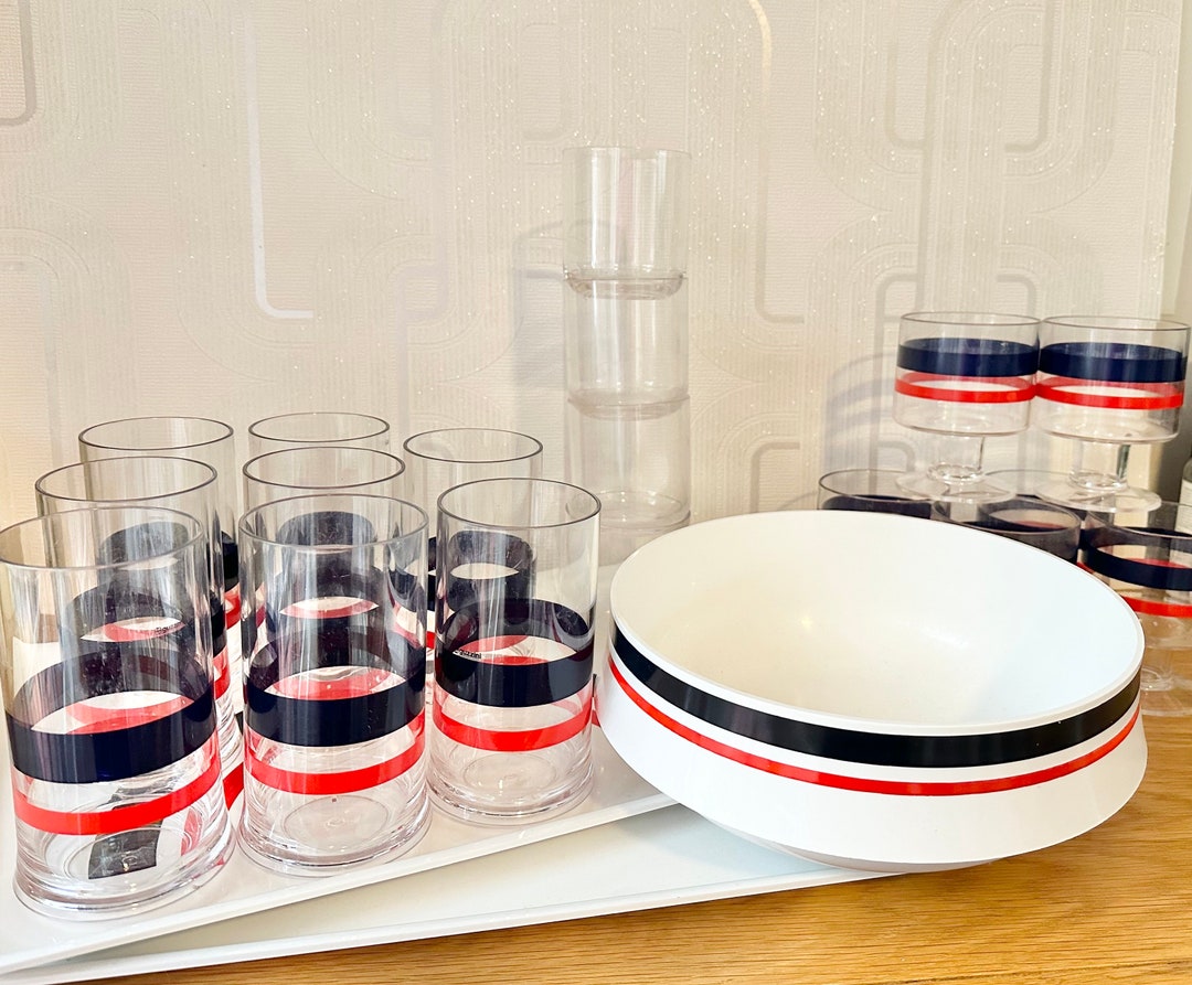 Fratelli Guzzini pagoda Acrylic Glasses, Tray and Bowl C1970s - Etsy