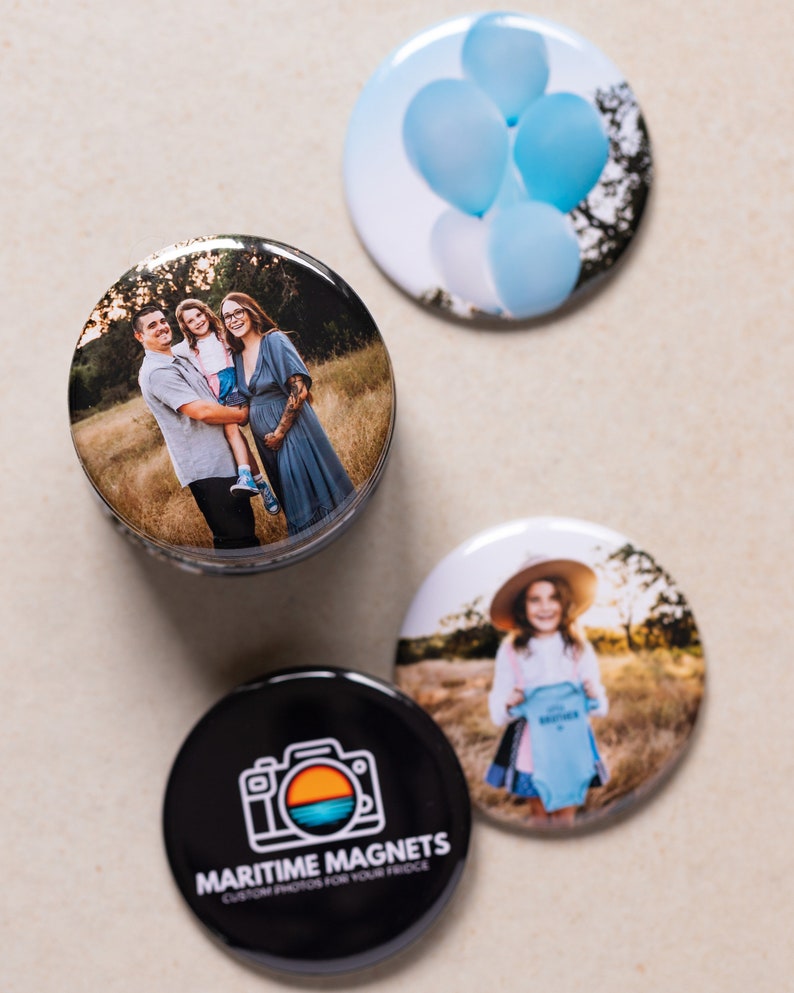 11 Custom Photo Fridge Magnets 2.25 5.7 Cm Round Personalized Gift for ...
