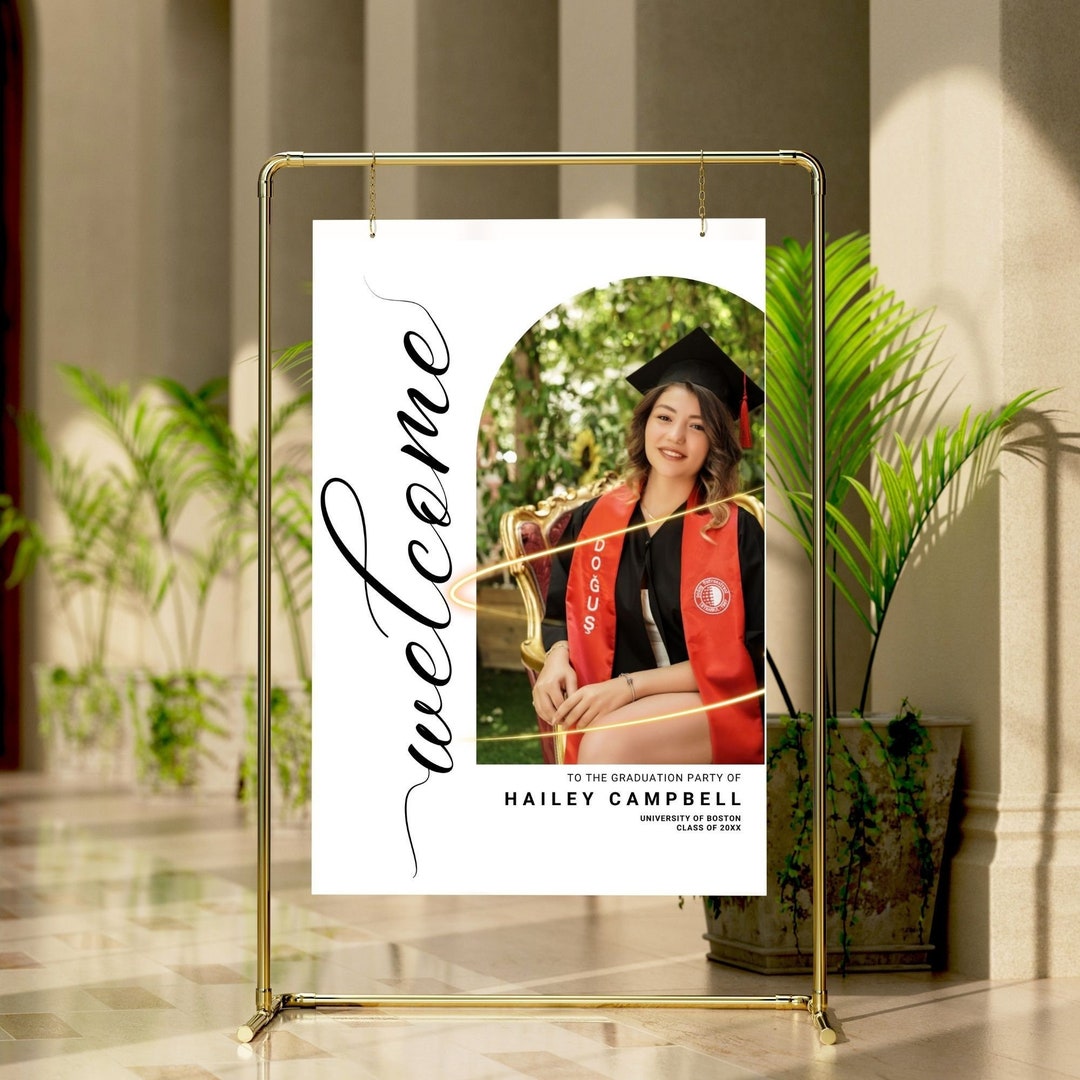 Grad Welcome Sign, Grad Party Decor, Graduation Yard Sign, Graduation ...