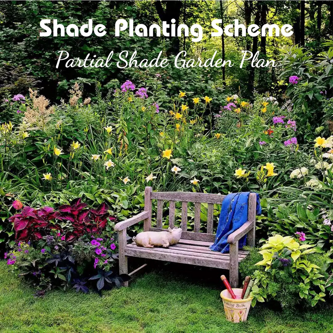 Shade Planting Scheme, Partial Shade Garden Plan, Garden Plan Under ...