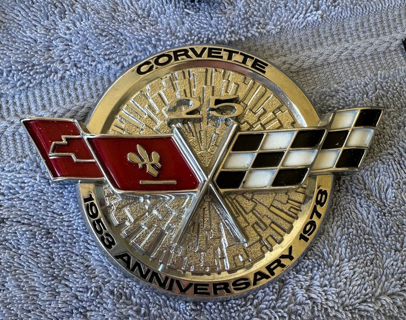 ONE Vintage 1978 Corvette Anniversary Emblem. - Etsy
