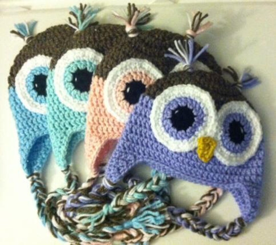 Crochet Owl Hat - Choose Color and Size - Etsy