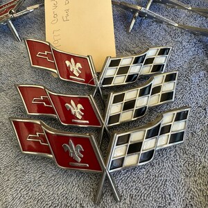 Vintage 1977 Corvette Cross Flags Emblem - Etsy