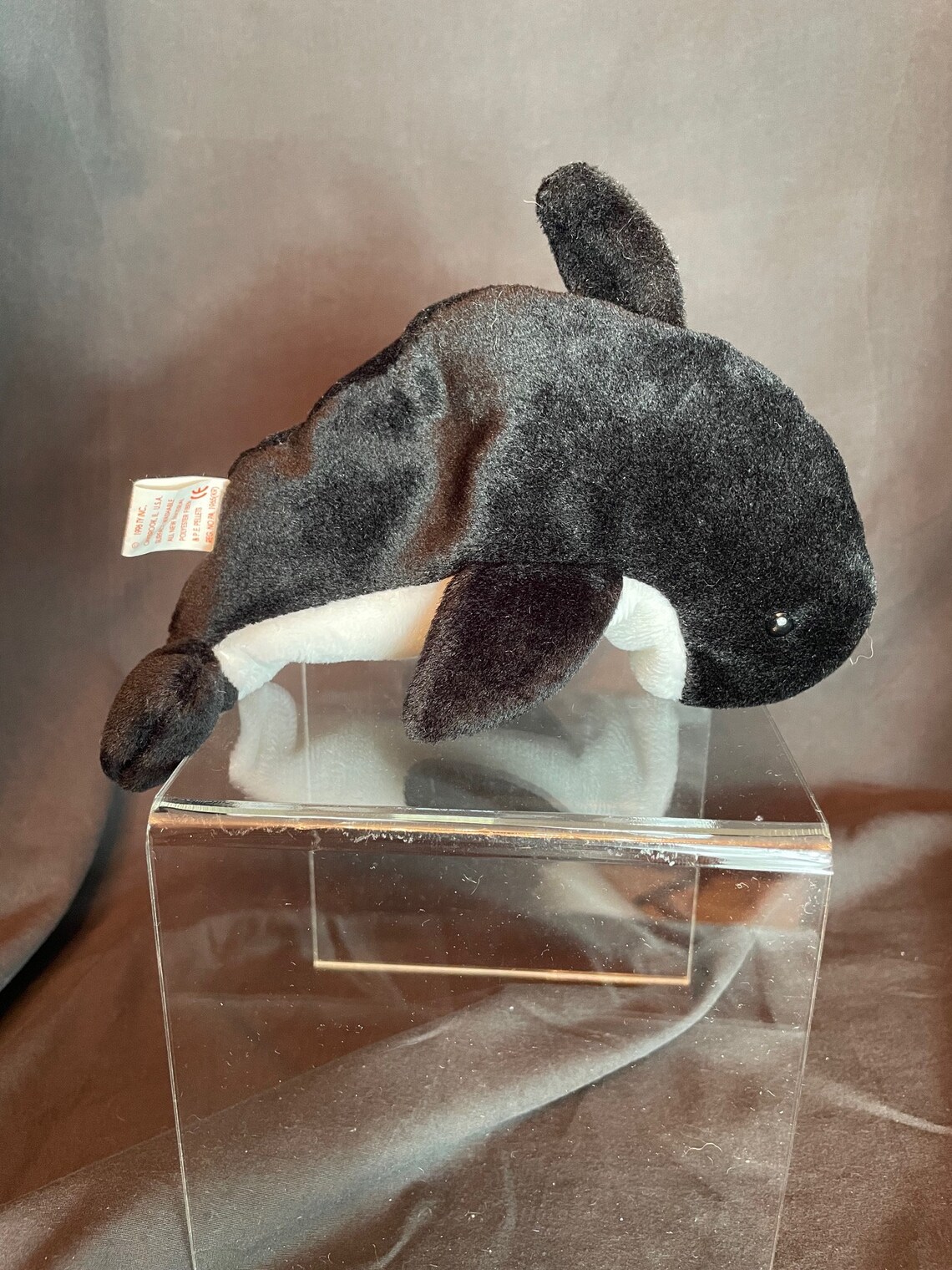 Rare TY Beanie Baby WAVES the (ORCA) Whale 1996 Retired W/original Tag ...