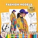 Fashion Models Coloring Book INSTANT DOWNLOAD 99 Coloring Pages + 2 ...
