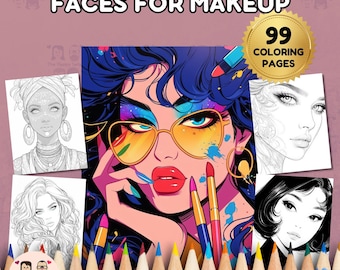 hair and makeup coloring book